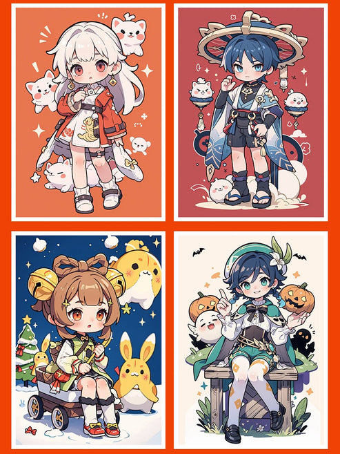 40pcs Genshin Impact Honkai Star Rail Character Copy Cards